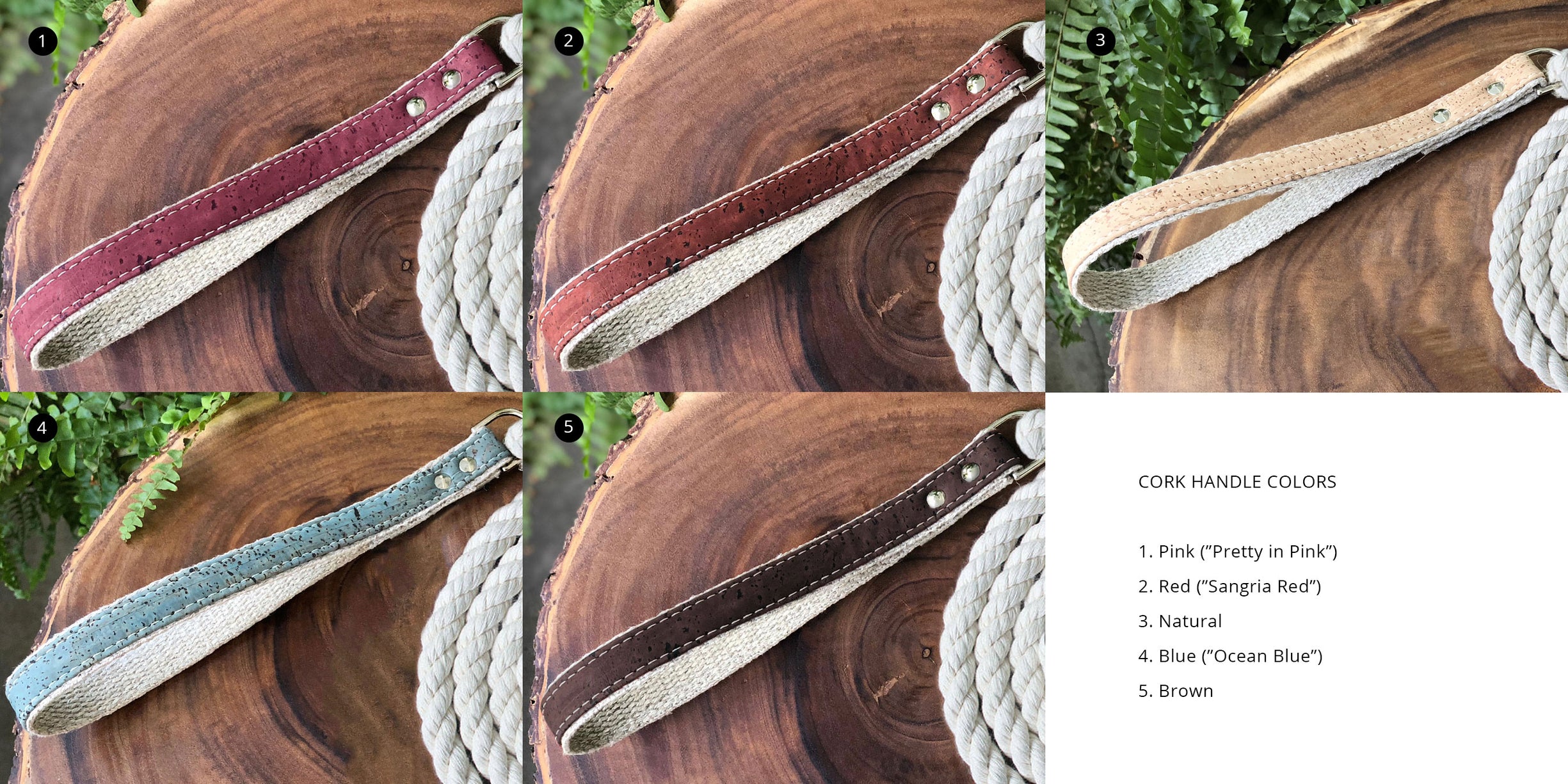 Natural Cotton Rope Dog Leash with Cork Handle – Wigglywoos