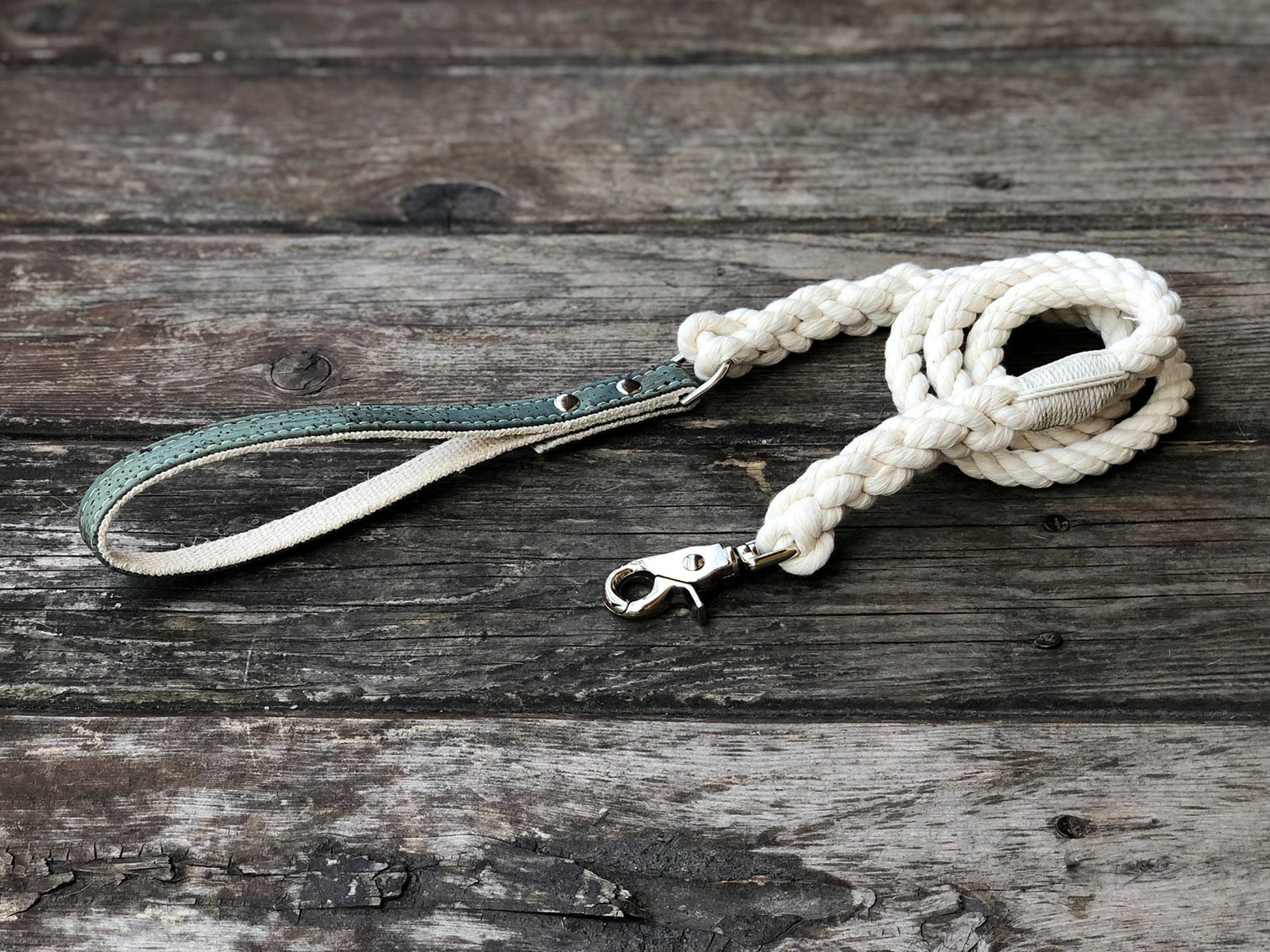 Natural Cotton Rope Dog Leash with Cork Handle – Wigglywoos